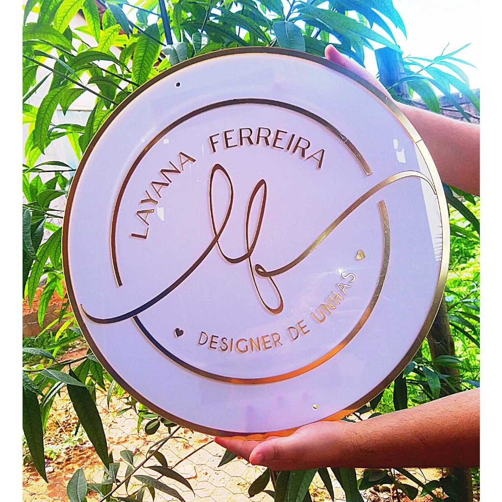 Logo em Acrílico Letreiro Espelhado 50x50 Peronalizada com sua Marca ...