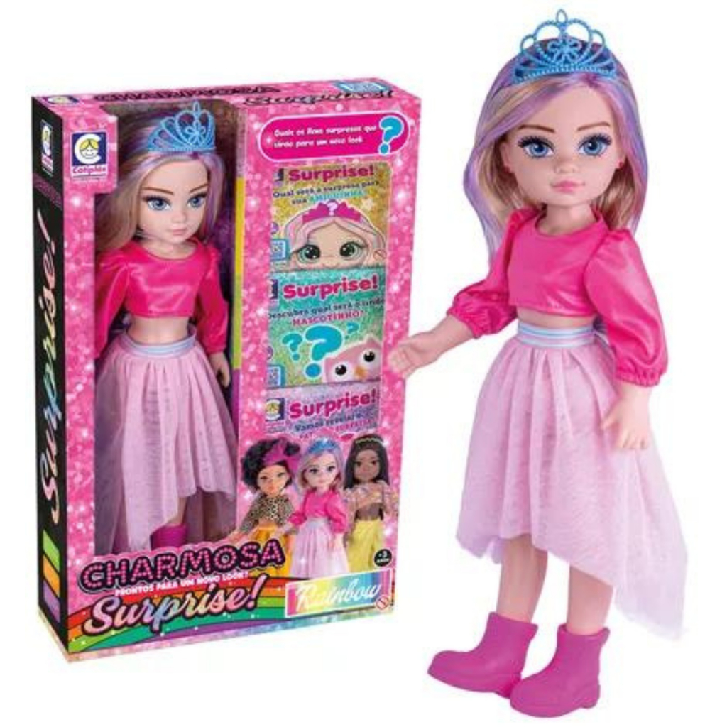 Boneca Charmosa Surprise Loira com Acessórios - Cotiplás 2663 | Shopee ...