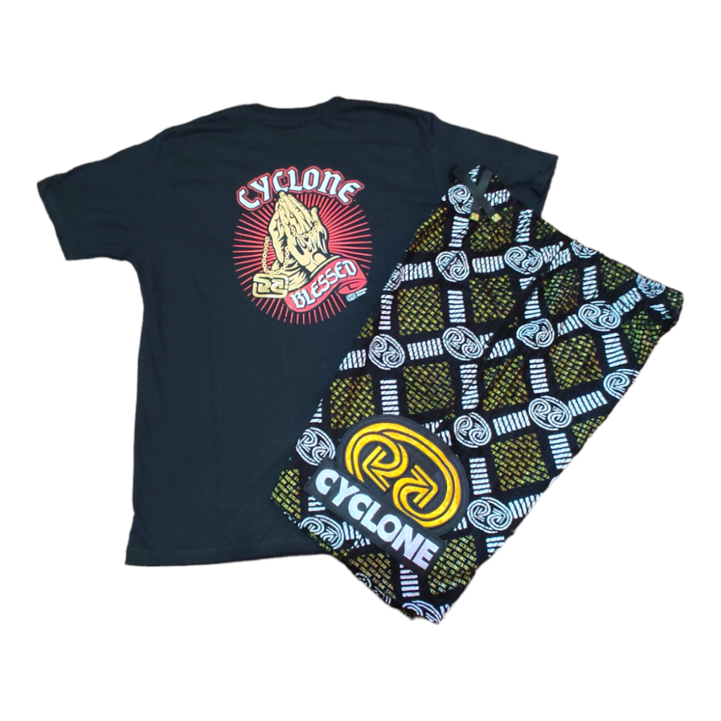 KIT Da Cyclone Bermuda Em veludo e camiseta Varias Cores | Shopee Brasil