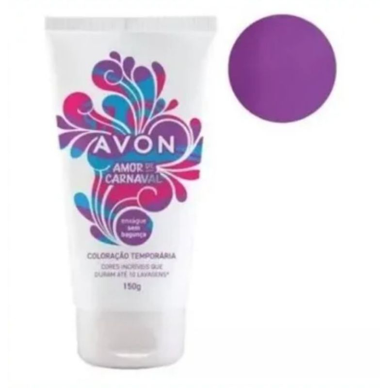 Coloração Temporária Amor de Carnaval Violeta Plena Folia Avon 150g val ...