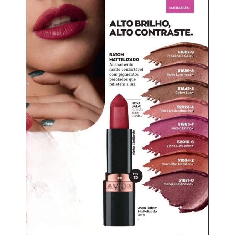 Batom Avon Mattelizado | Shopee Brasil