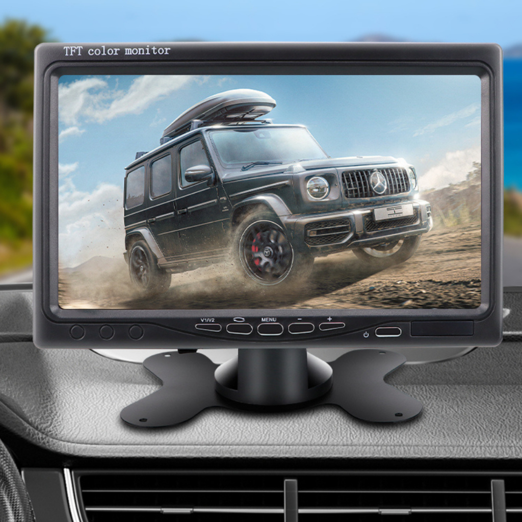 Tela Monitor LCD Veicular Digital 7 Polegadas Portátil Com controle S ...