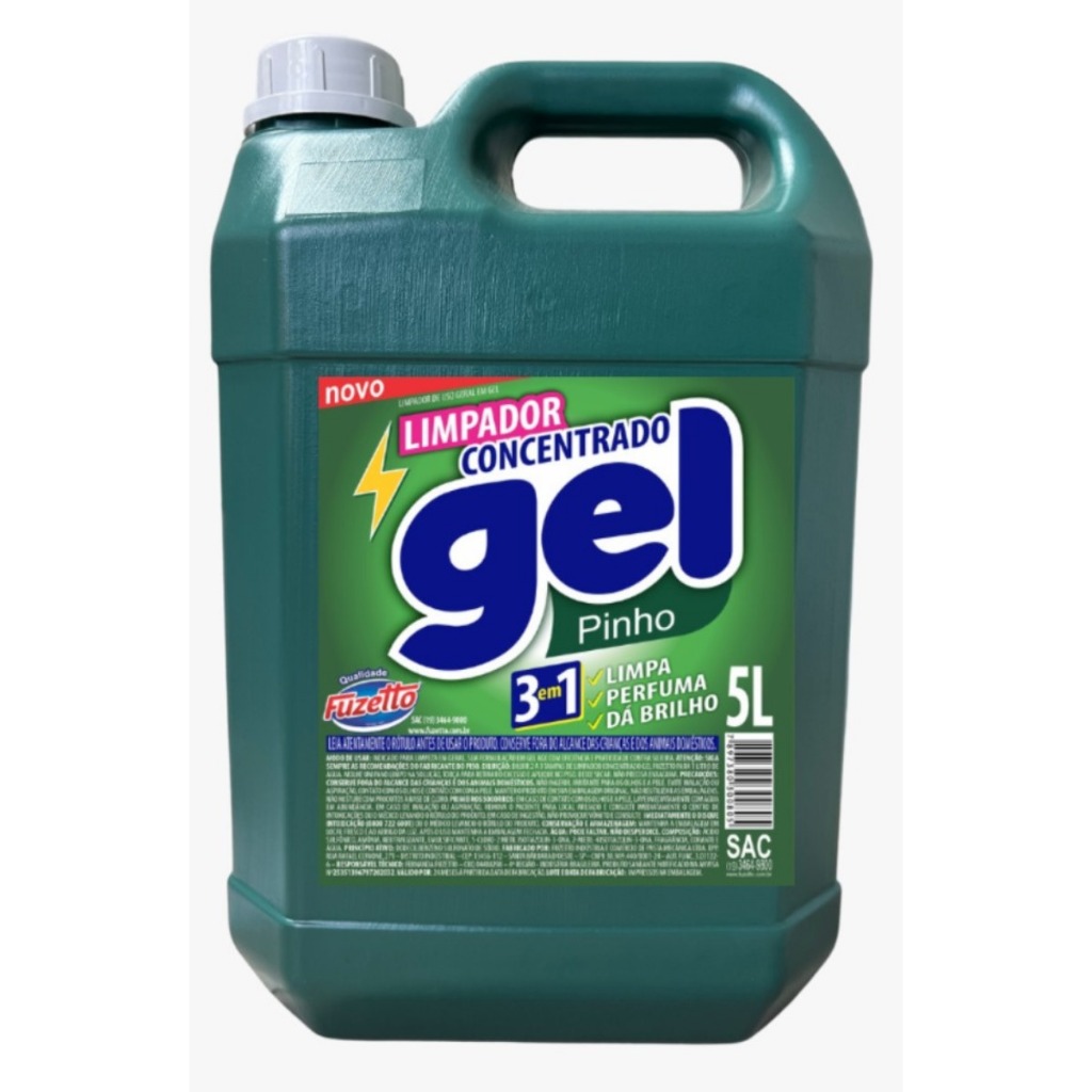 Pinho Gel concentrado 5litros 3 em 1 - Fuzetto 5L | Shopee Brasil
