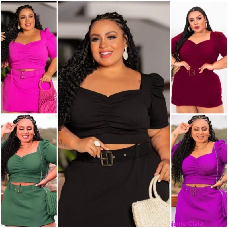Conjunto Crepe de Malha Plus Size (46/48) | Shopee Brasil