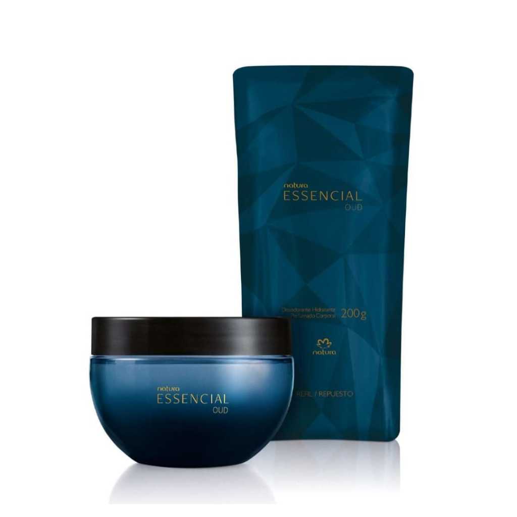 Desodorante Hidratante Corporal Perfumado Essencial Oud + refil ... Desodorante Hidratante Corporal Perfumado Essencial Oud + refil ...