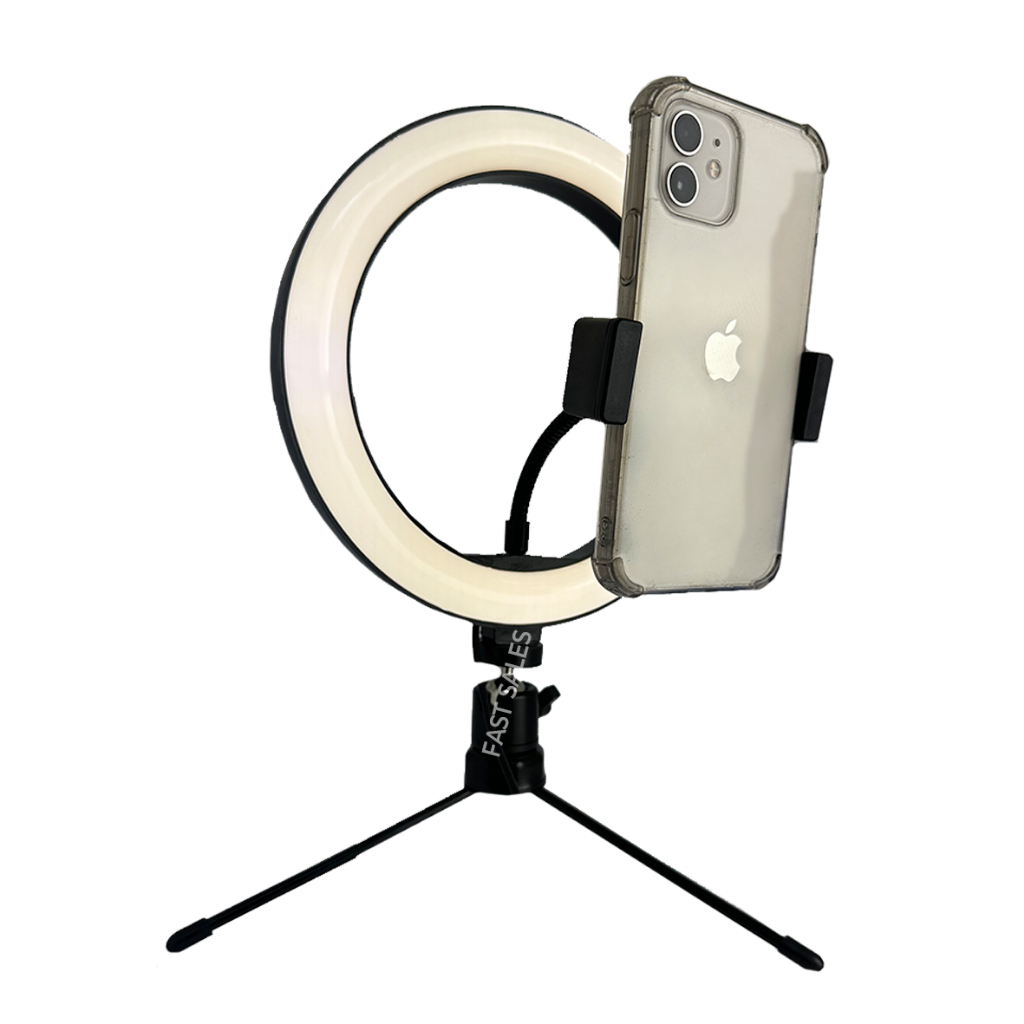 Anel Ring Light Iluminador Anel Luz De 6 E 10 Polegadas + Tripé De Mesa + Suporte de Celular ...