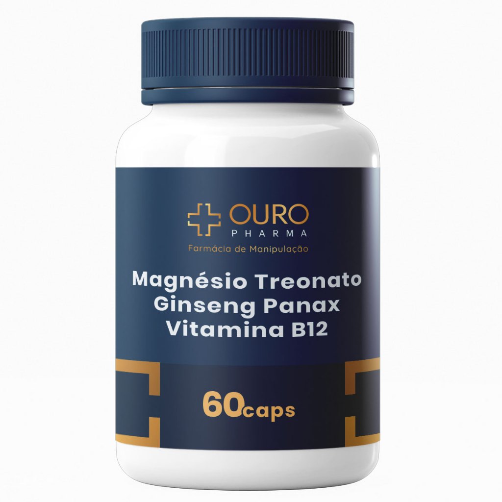 Magnésio Treonato 200mg + Ginseng Panax 100mg + Vitamina B12 Metilcobalamina 1000mcg | Shopee Brasil