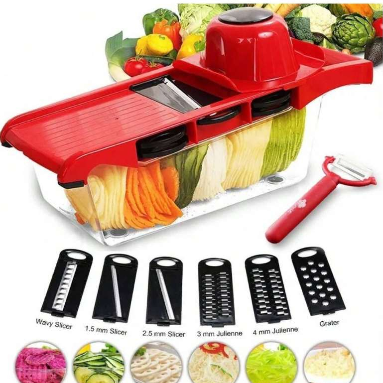 Mandoline Profissional Cozinha Slicer Aço Inox 10 em 1 Fatiador ...