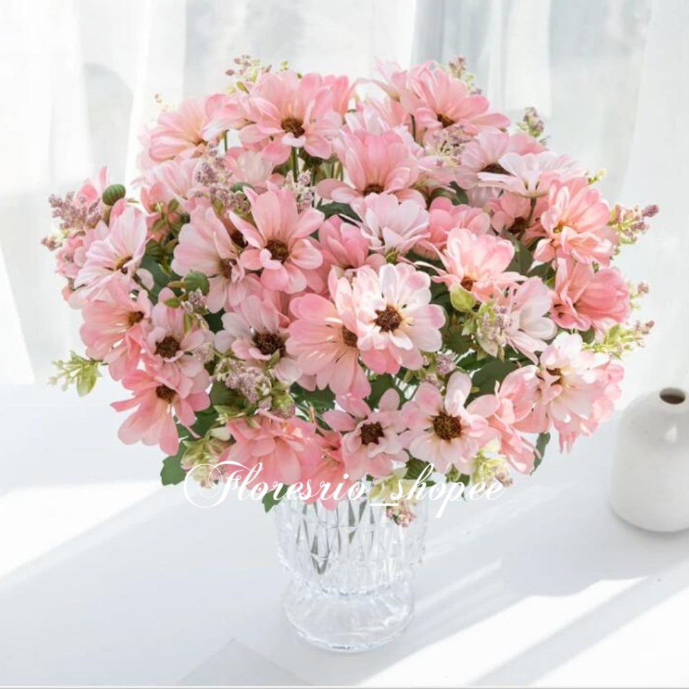 Buquê de Crisântemo Margarida Peônias com 10 flores P/ Decoração ...