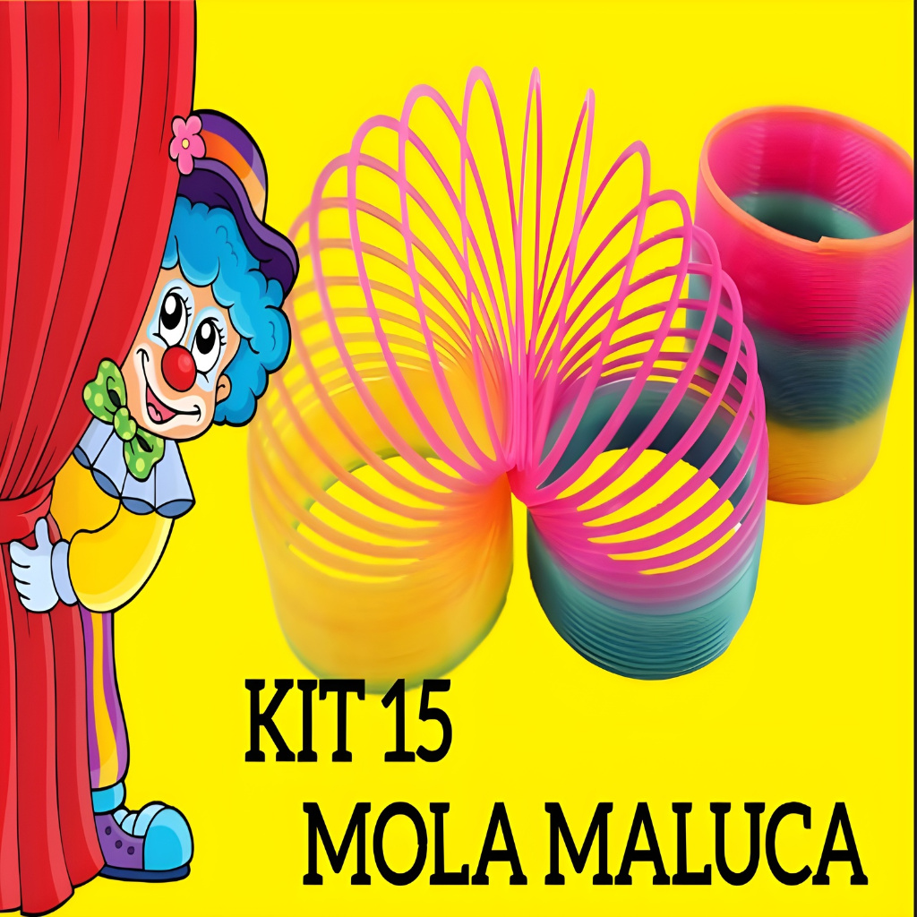 Kit 15 Unidades Brinquedo Mola Maluca Colorida Brinquedo Para Crianças ...