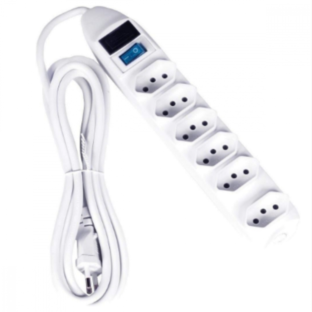 Extensão Elétrica 6 Tomadas com cabo de 1,5 metros SL7606 | Shopee Brasil