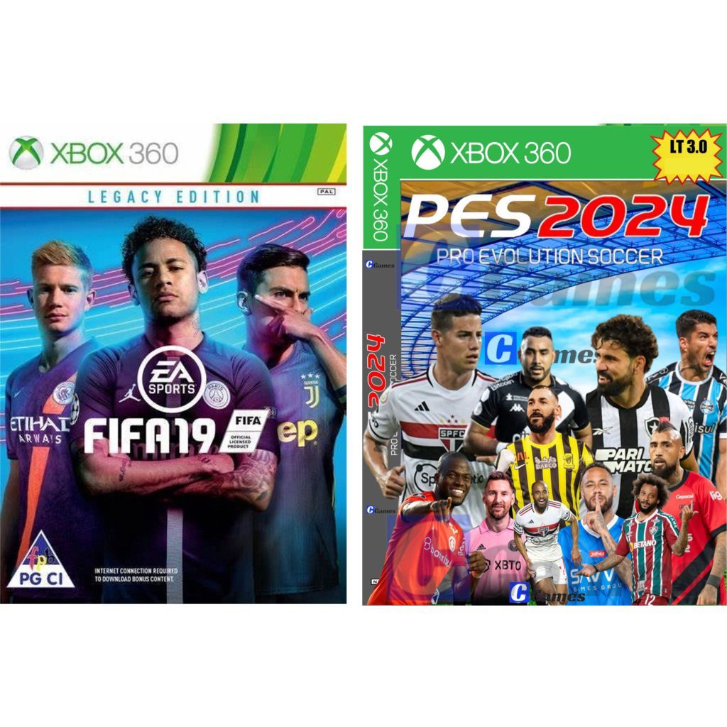 Pacote 2 Jogos Efootball 2024 + Fifa 19 Xbox 360 | Shopee Brasil