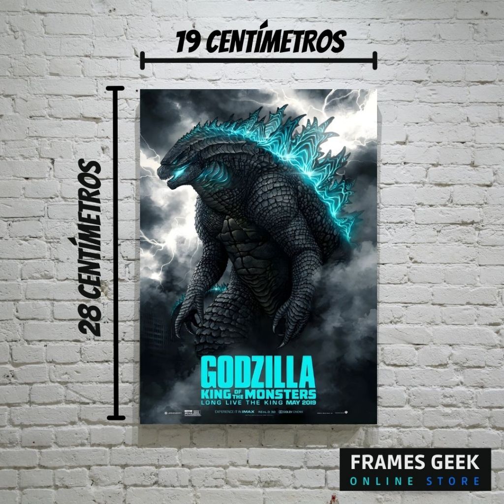 Placa Decorativa Godzilla - Quarto Sala Gamer Setup Moldura Jogo ...
