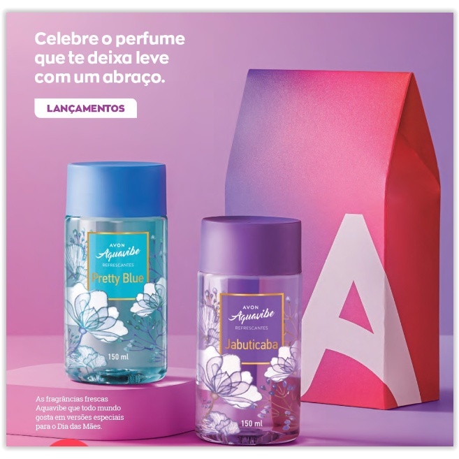 Kit Presente Avon Body Splash Mini Aquavibe 150 mL fragância Jabuticaba ...