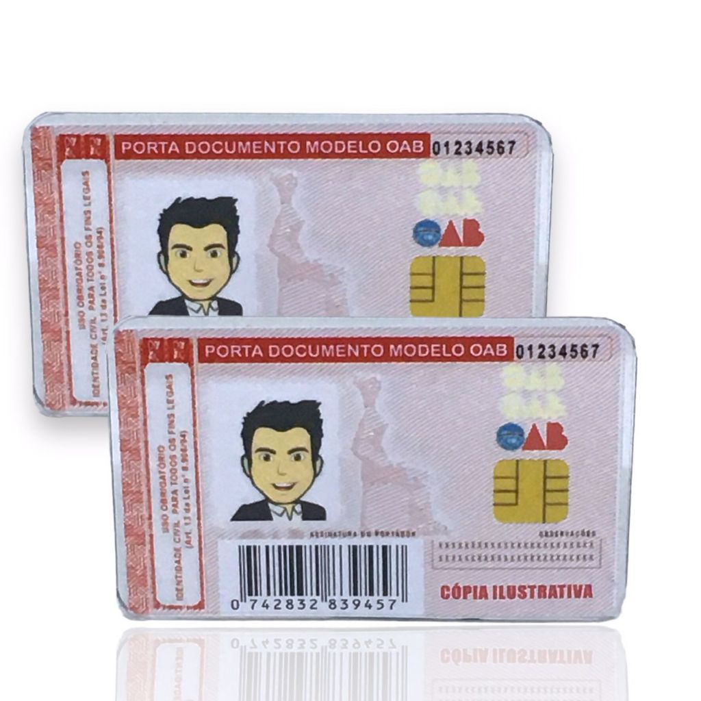 2x Protetor Porta Documentos OAB para Documento da Ordem dos Advogados ...