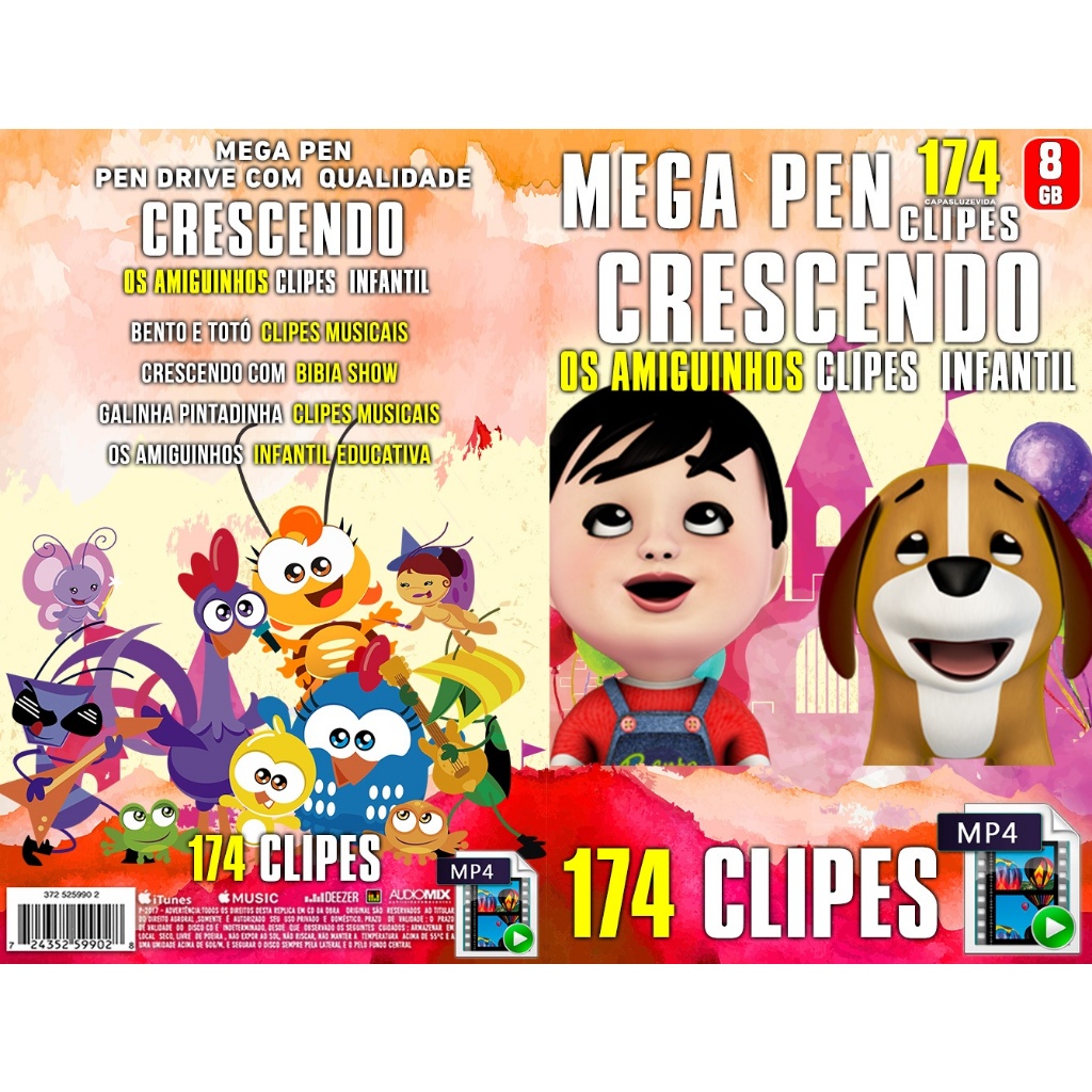 Mega Pen Drive - Os Amiguinhos (Clipes Infantis) | Shopee Brasil