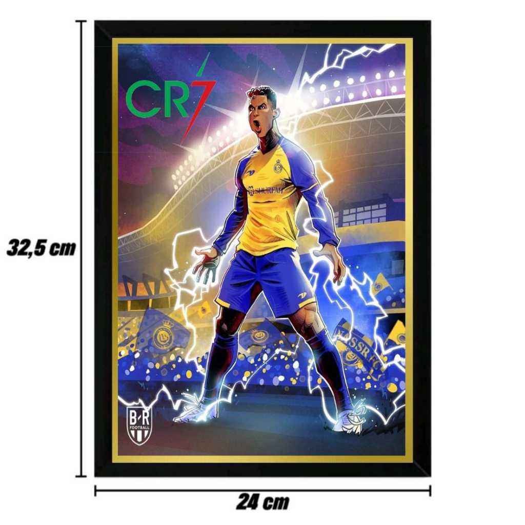 Quadro de parede 32,5 x 24 Cristiano Ronaldo CR7 Al-Nassr | Shopee Brasil