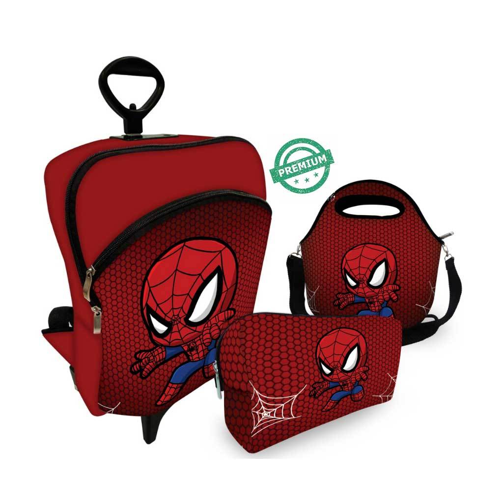 Kit Mochila Escolar Infantil Com Rodinha Carrinho + Lancheira Térmica ...