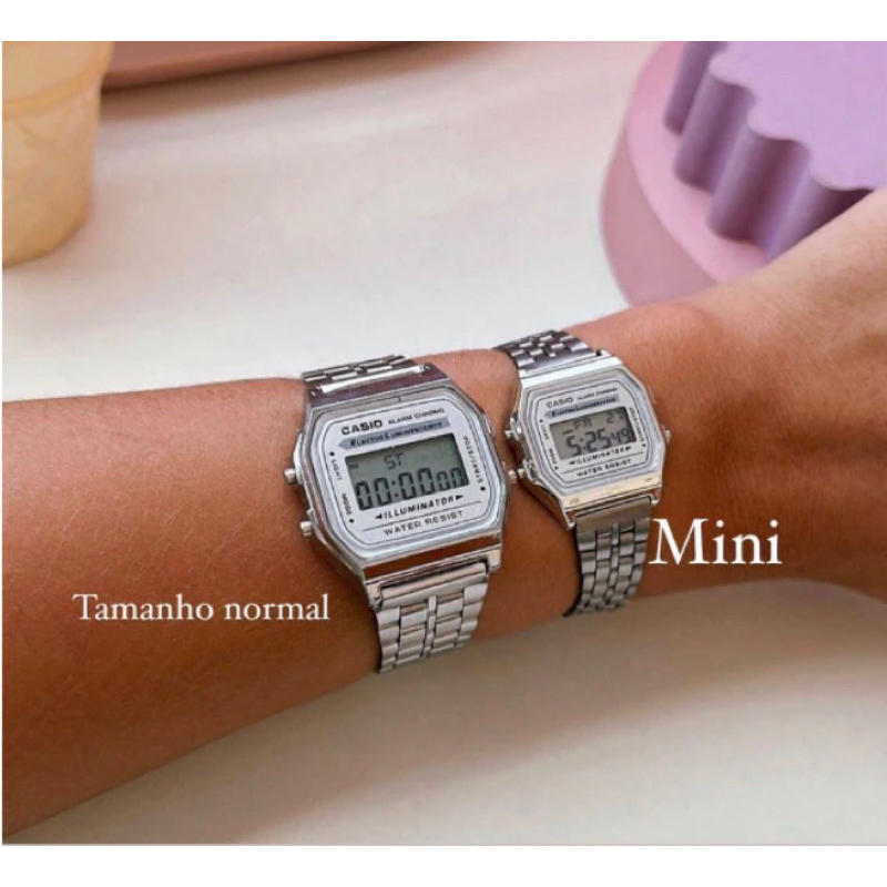 Relógio Casio Retrô Wr Prata, Chumbo, Dourado, Rose Digital Led Vintage ...