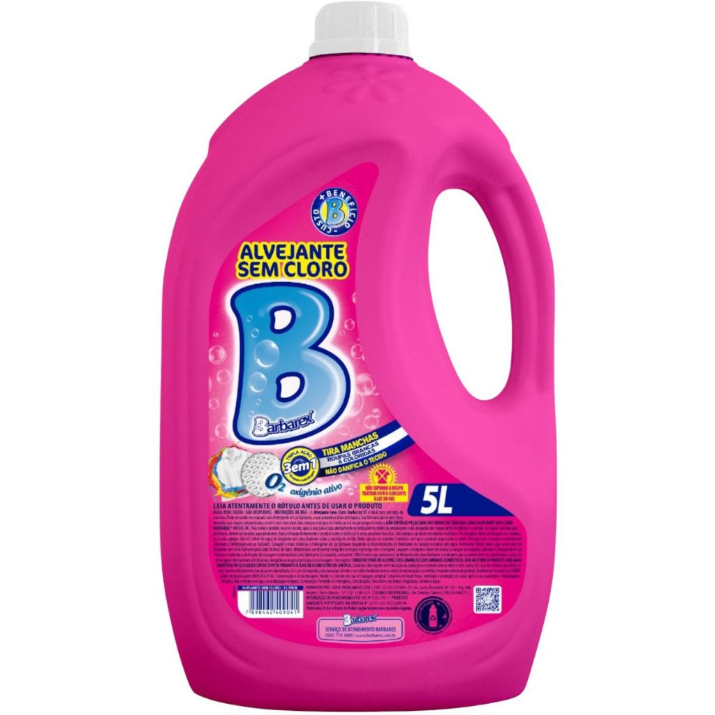 Alvejante 3 Em 1 Sem Cloro 5 litros Barbarex | Shopee Brasil