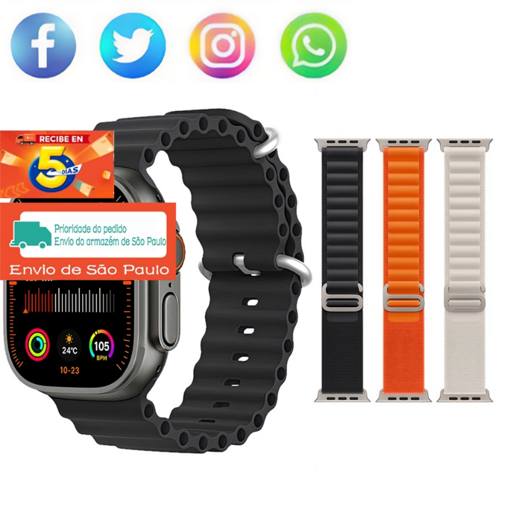 Smartwatch T800 KD99 U9 Series 9 Ultra 2 Calculadora Cardíaca Monitoramento Da Frequência ...