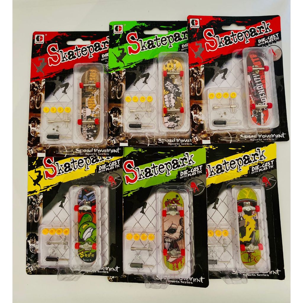 Skate de dedo- Kit 12 peças- Die- Cast- with plastic- Speed Movement ...