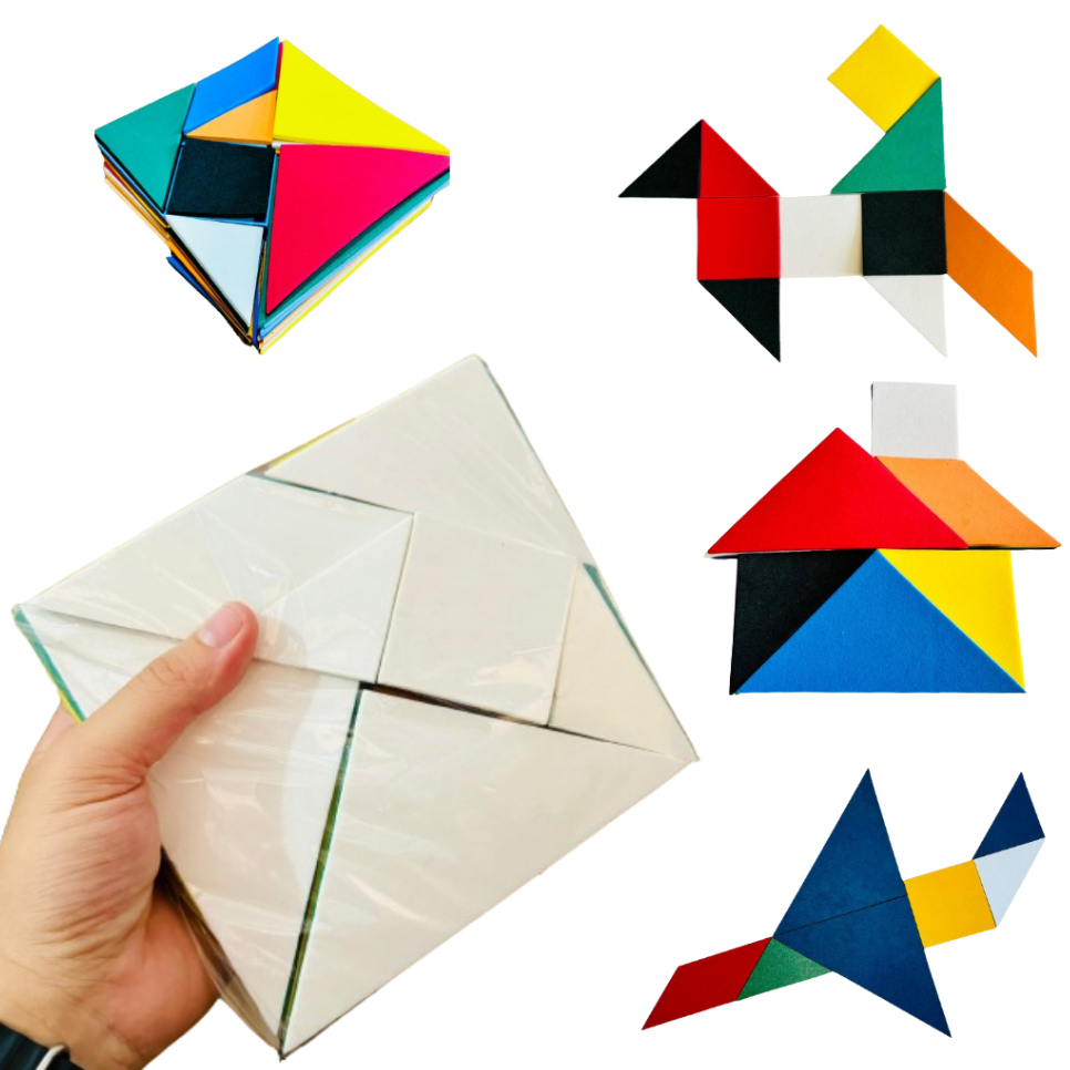 Tangram Jogo com 70 peças em EVA Brinquedo Educativo Pedagogico Quebra ...