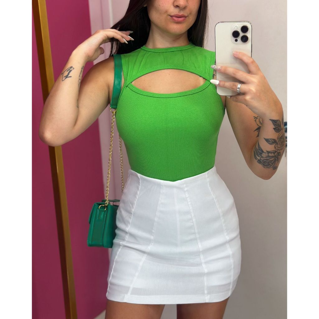 BODY DECOTE COM RECORTE CANELADO COM BOJO BODY FEMININO | Shopee Brasil