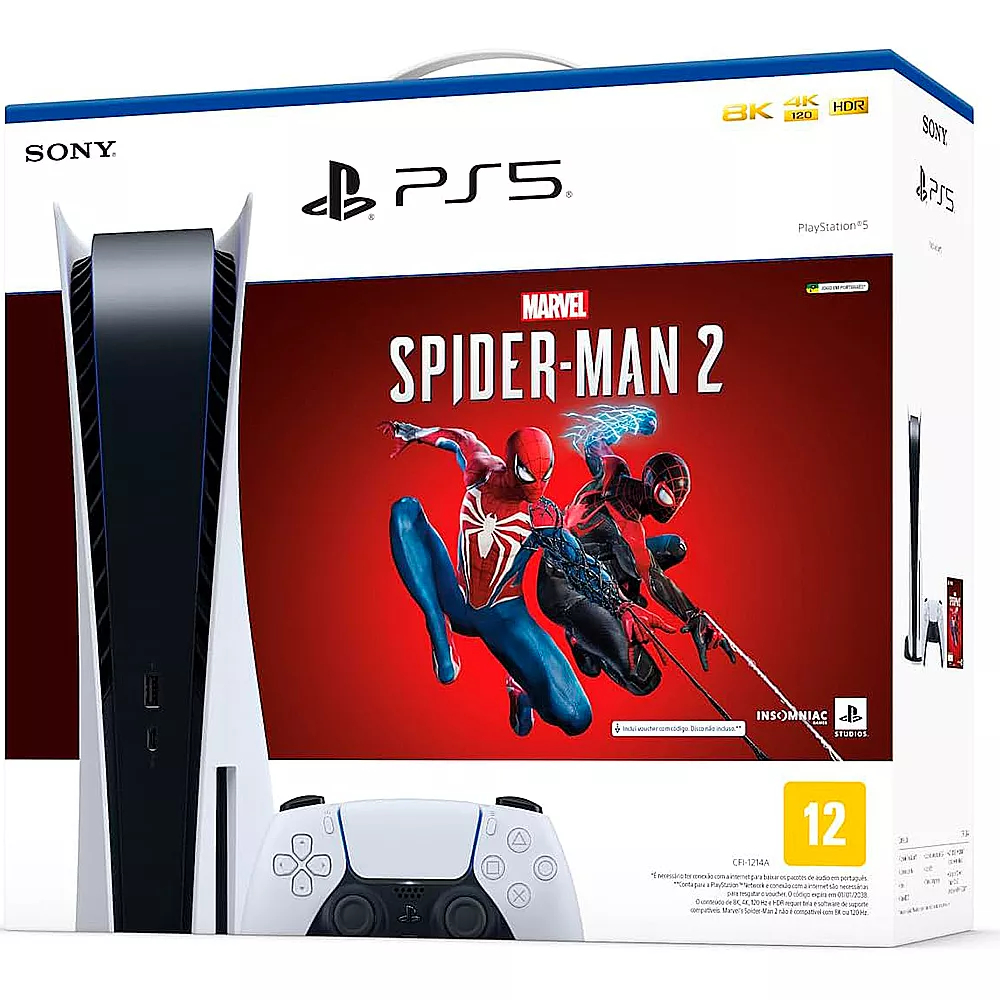 PlayStation 5 Console PS5 NOVO LACRADO (COM LEITOR DE DISCO) 825GB SSD 8K - Branco | Shopee Brasil