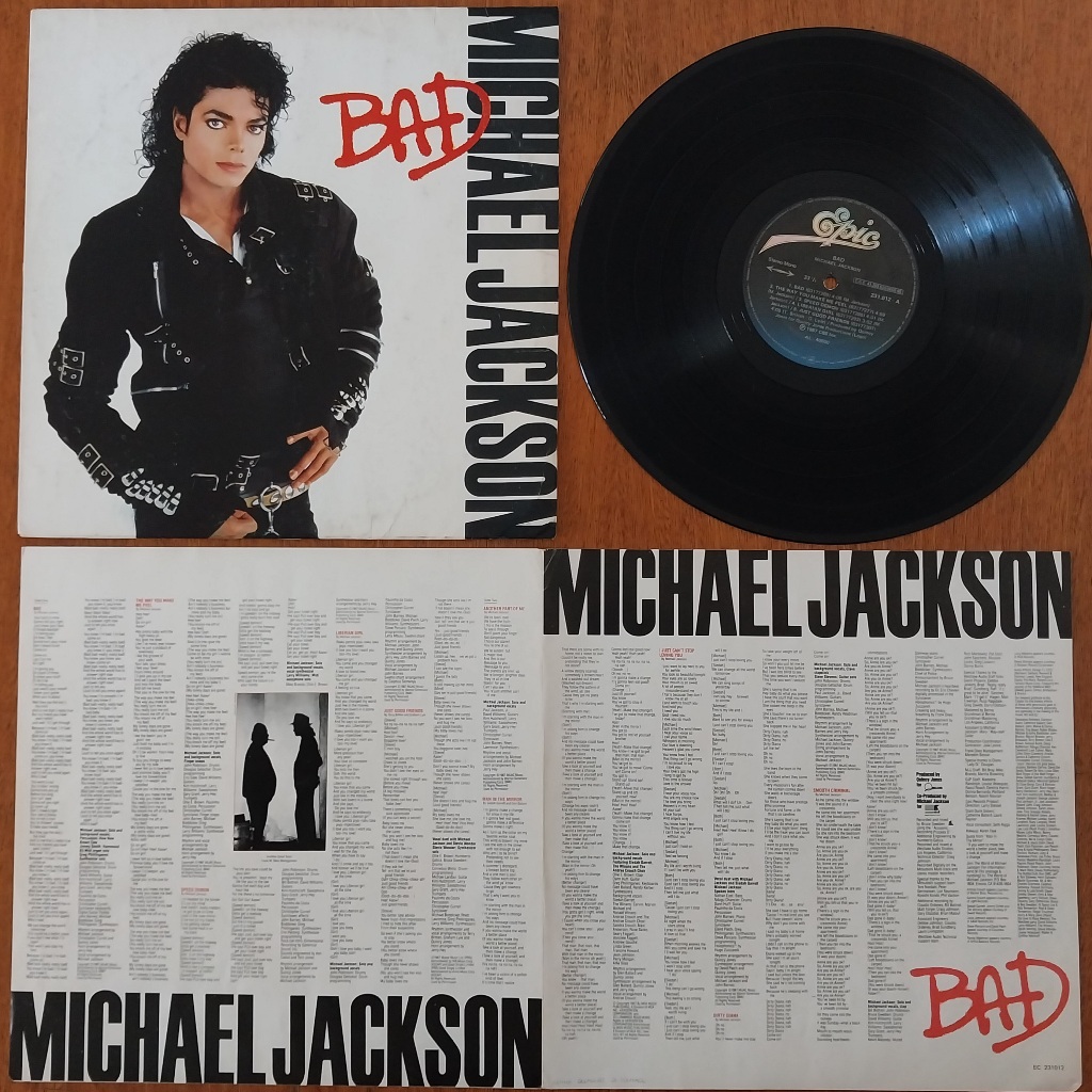 LP - MICHAEL JACKSON - BAD - 1987 - COM ENCARTE - GRAVADORA EPIC ...