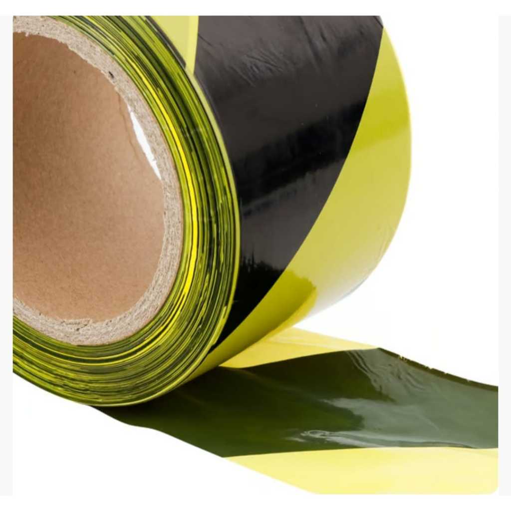 Fita zebrada Rolo preta/amarela isolamento 45mm 100M | Shopee Brasil