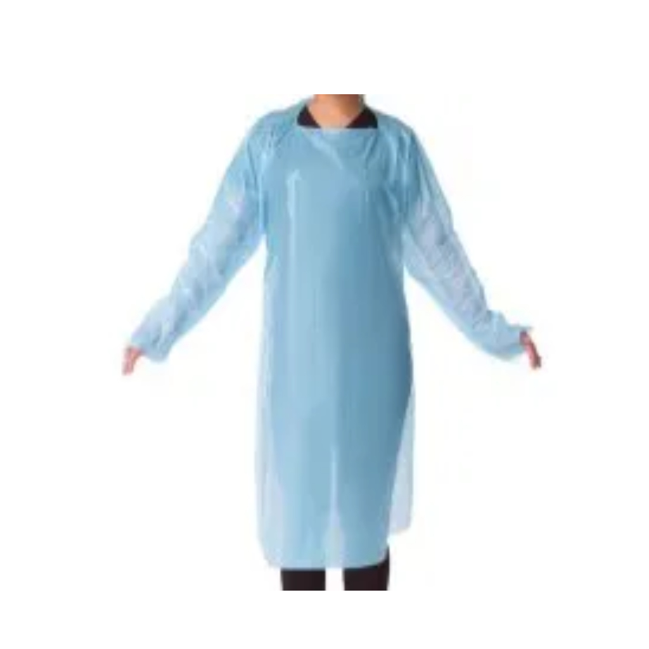 Avental Plastico Manga Longa Azul - 10 Unidades | Shopee Brasil