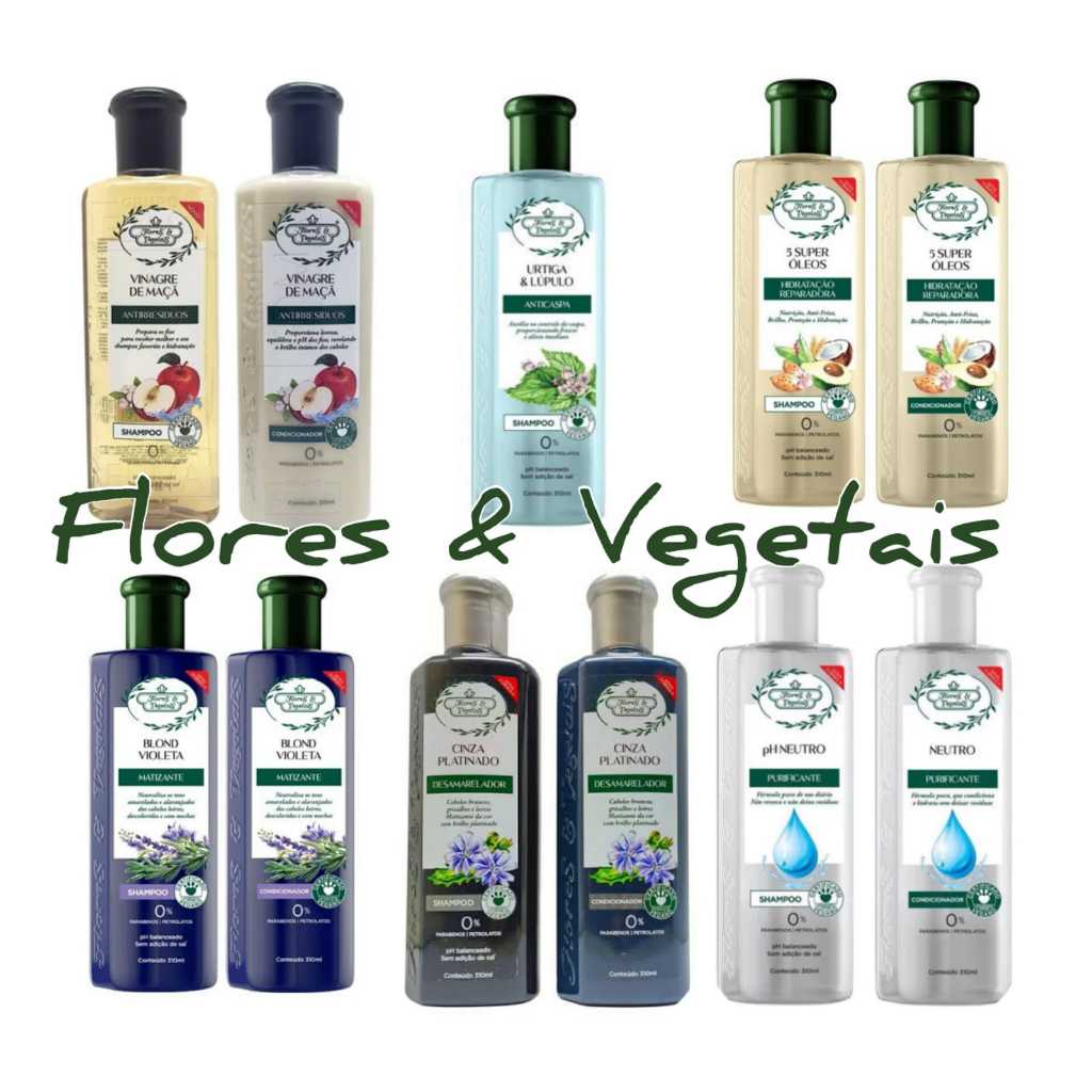 Kit Shampoo + Condicionador Matizante ou shampoo anticaspa Flores ...