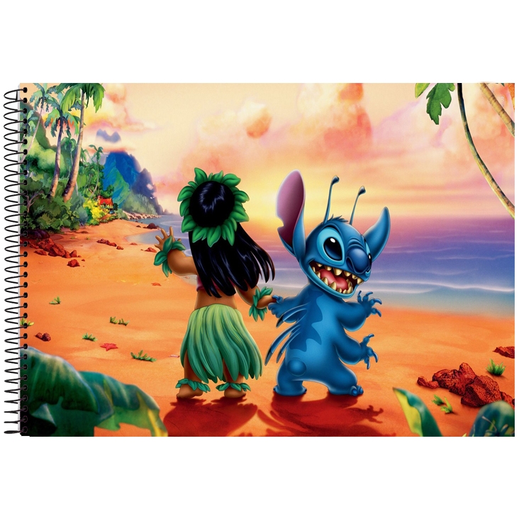Caderno De Desenho 96 Folhas Lilo And Stitch Shopee Brasil