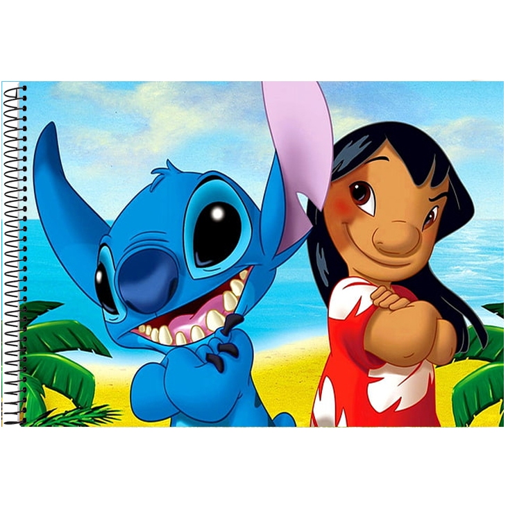 Caderno De Desenho 96 Folhas Lilo And Stitch Shopee Brasil