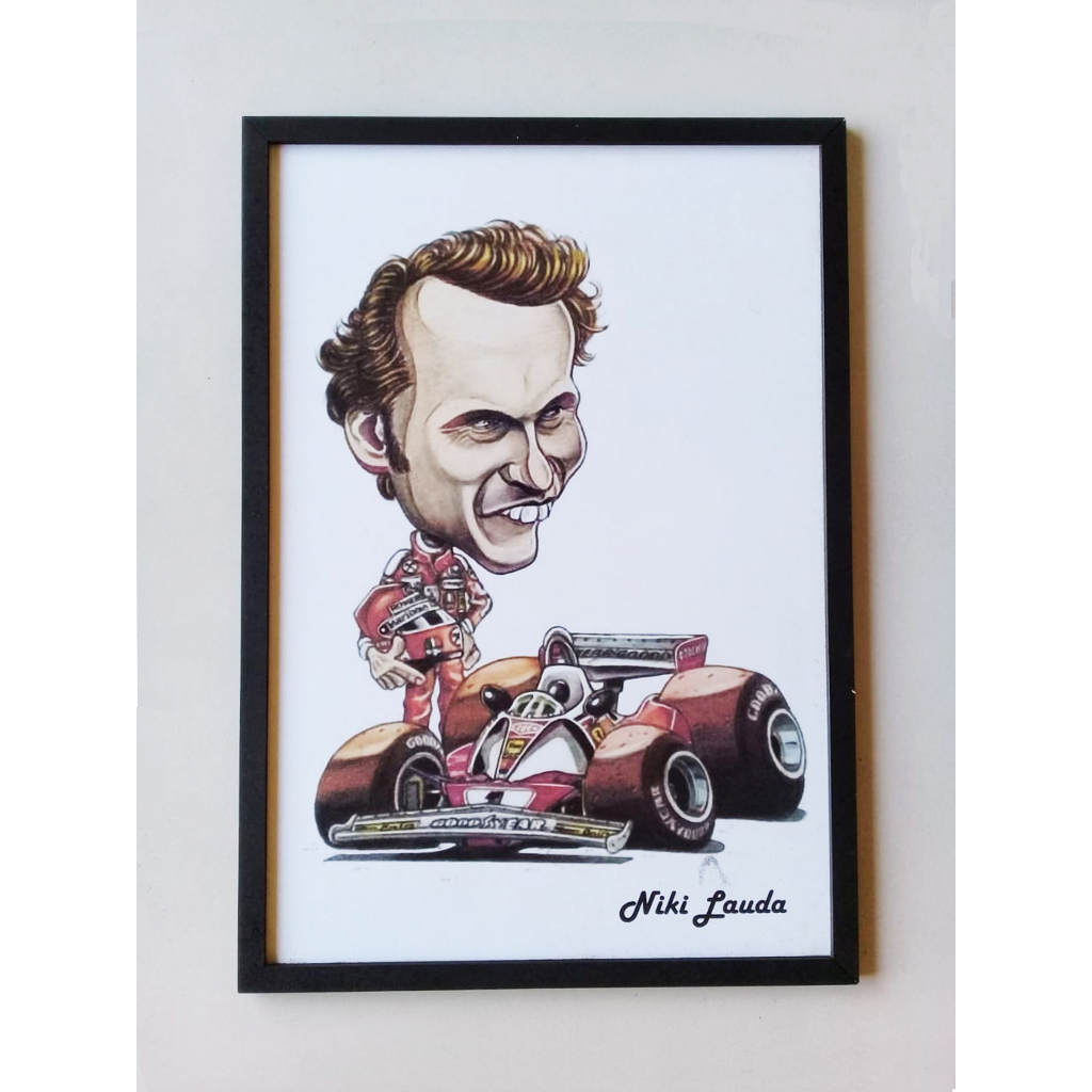 Quadro Caricatura Piloto F1 - Niki Lauda | Shopee Brasil