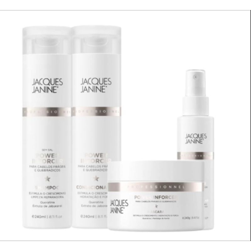 Kit jacques Janine Power Inforce shampoo+condicionador (240ml)+ máscara ...