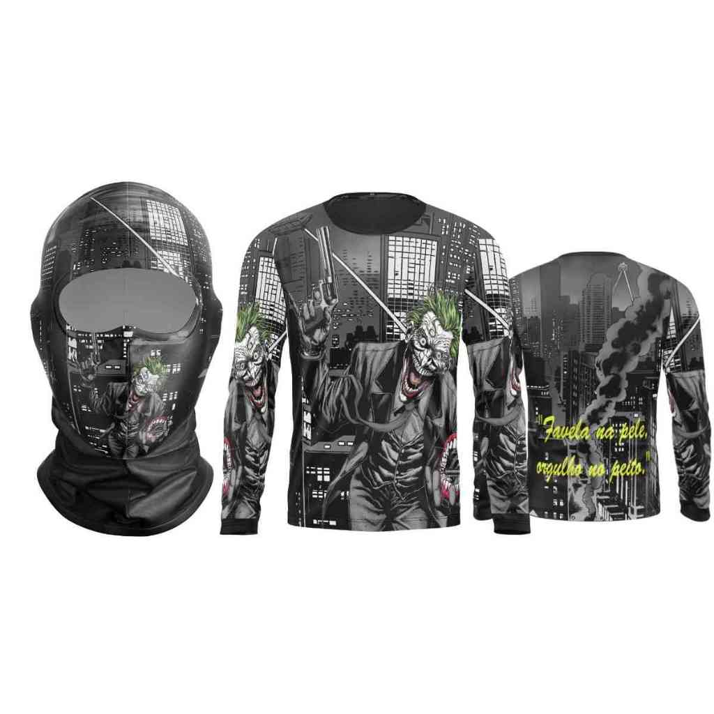 kit camiseta manga longa + touca balaclava Coringa City | Shopee Brasil