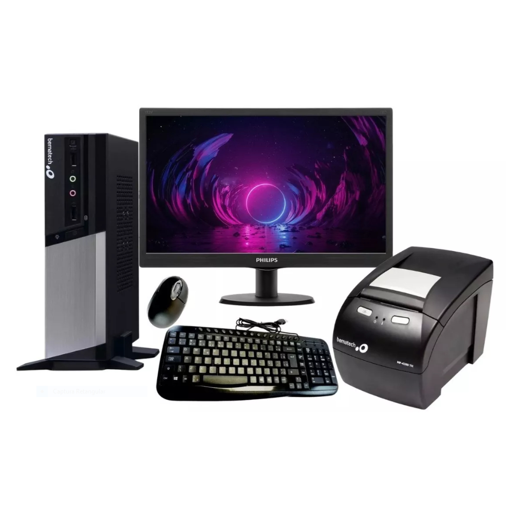 Pdv + Monitor + Impressora Usb + Teclado E Mouse Bematech | Shopee Brasil