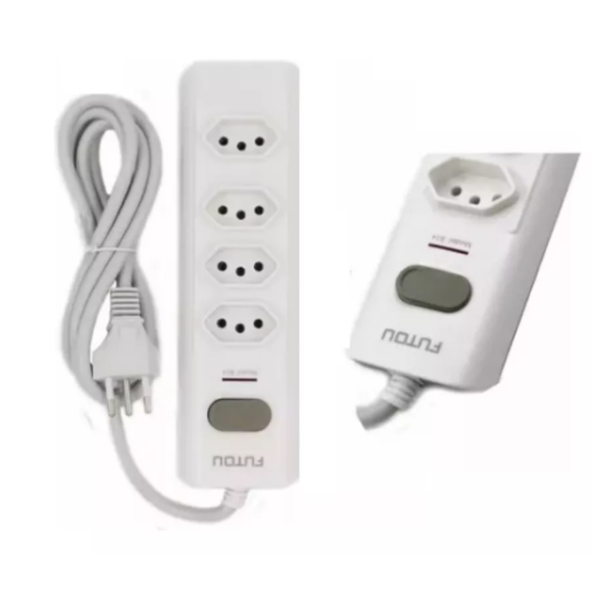 Regua Energia Eletrica 4 Entradas 2 Metros | Shopee Brasil