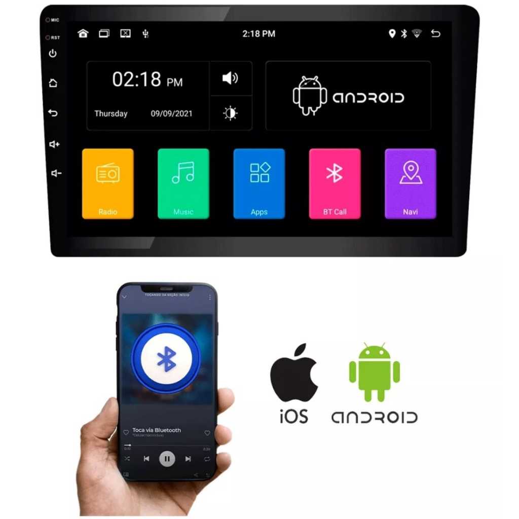 Central Multimídia 9 Polegadas Carplay Android Auto Rs908br | Shopee Brasil