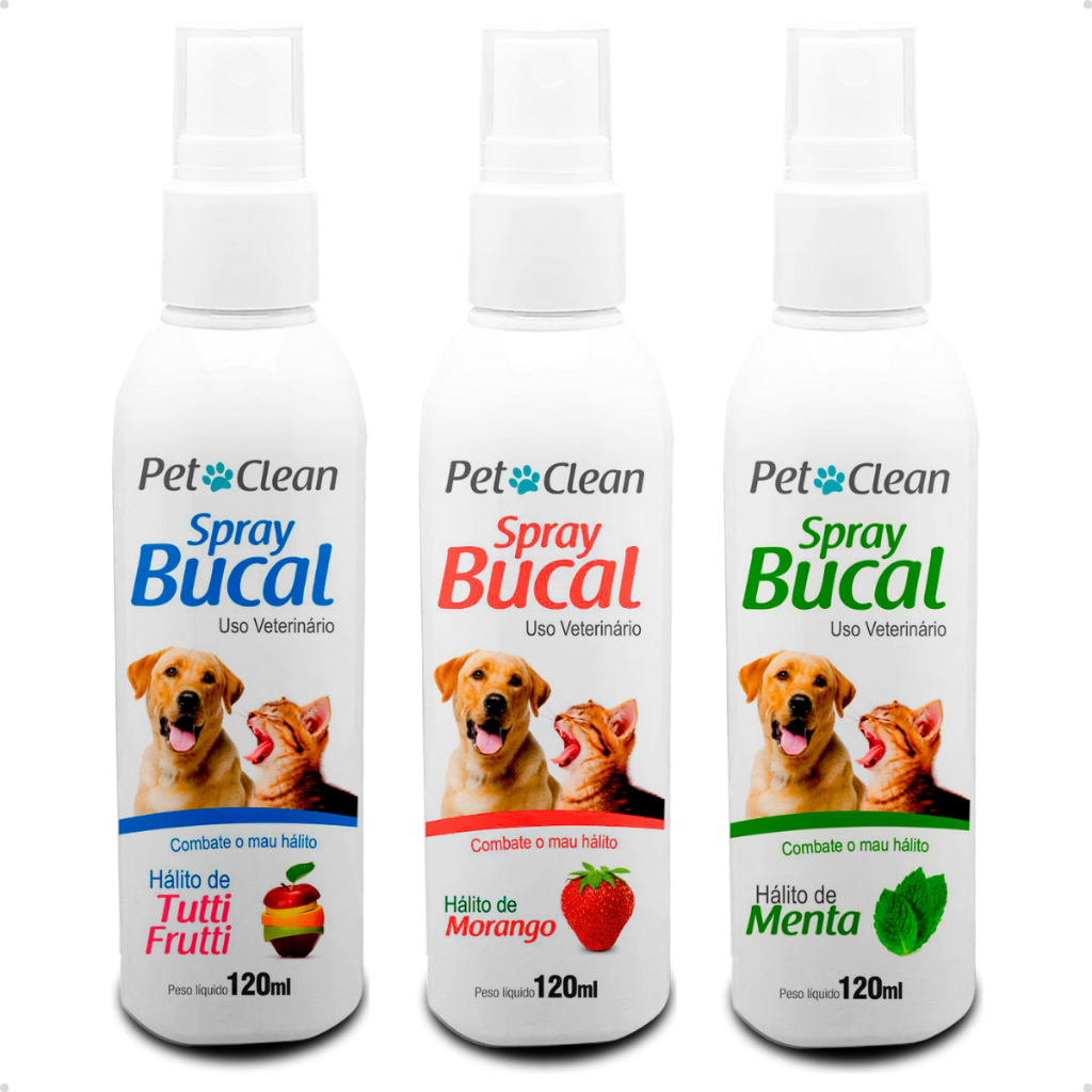 Spray Bucal para Cachorro e Gato Pet Clean - 120 ml | Shopee Brasil