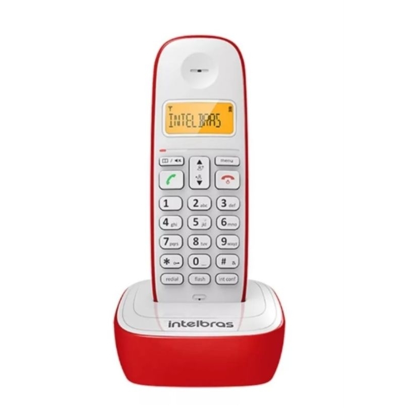 Telefone Sem Fio Ts7510 - Intelbras - Cor Branco E Vermelho | Shopee Brasil