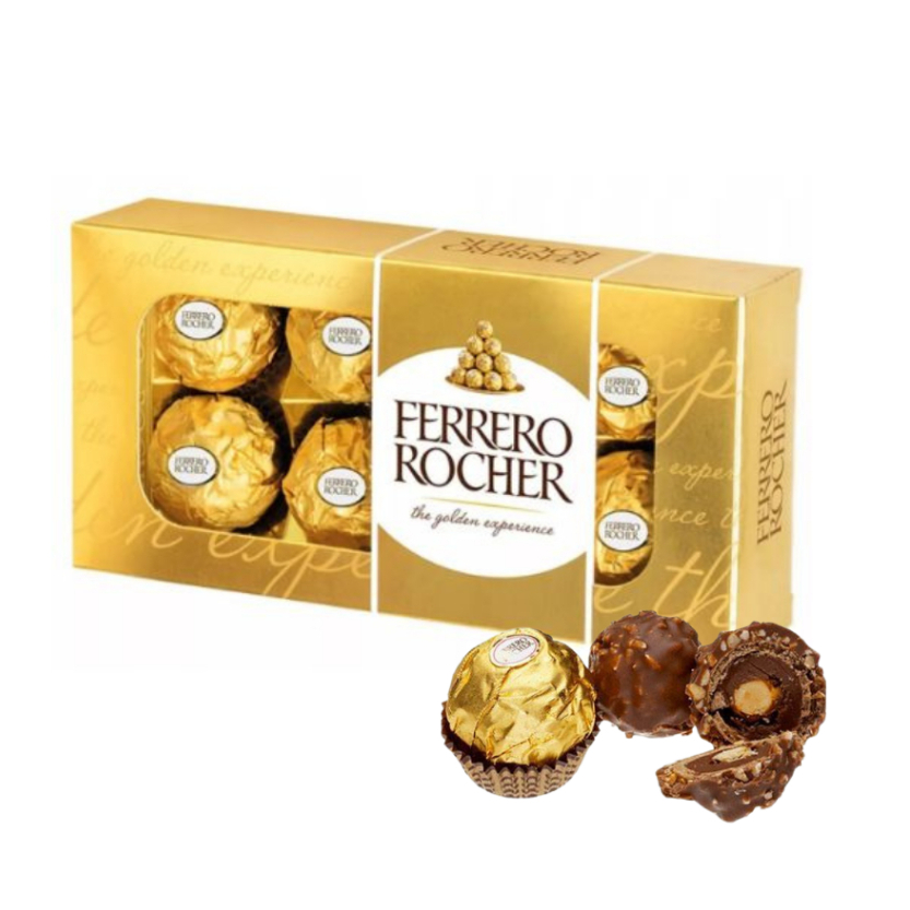 Chocolate Ferrero Rocher Bombom T8- Caixa C/8 Unidades 100G | Shopee Brasil