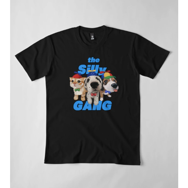 Camiseta estampada algodão Silly gang cachorros bobos e um gato bobo ...