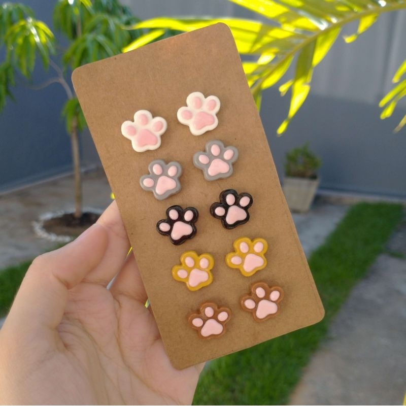Brinco Patinhas Pet Artesanal Pata Gatinho Cachorro | Shopee Brasil