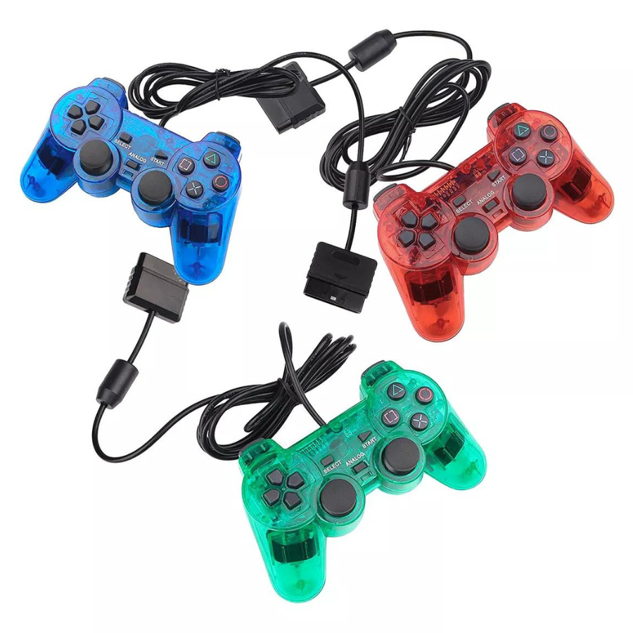 Controle PS2 Transparente Doubleshock 2 c/Fio Analógico - A052 | Shopee ...