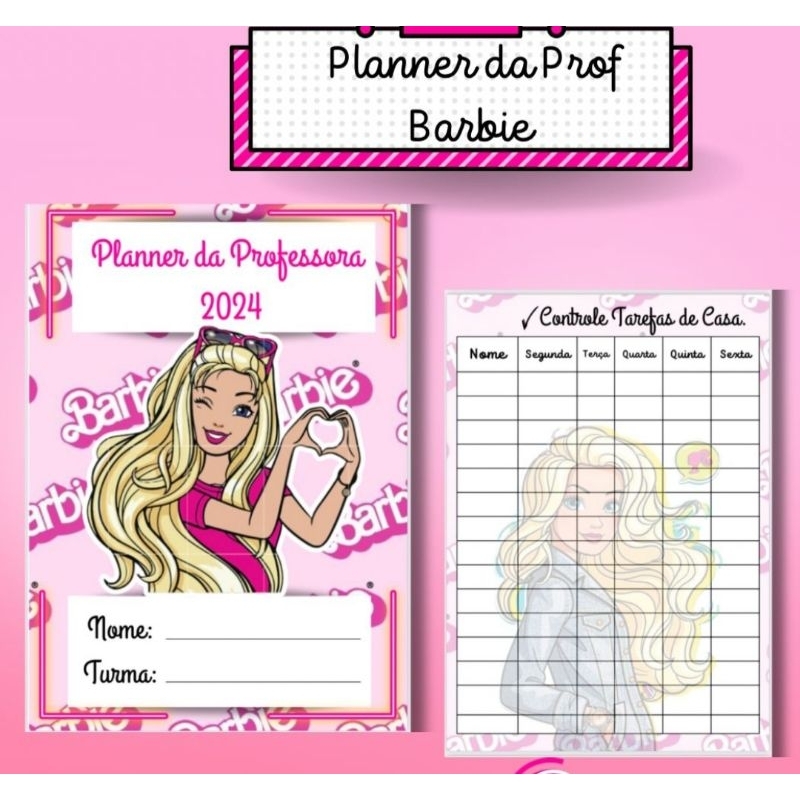 Planner da professora planejamento tema Barbie | Shopee Brasil