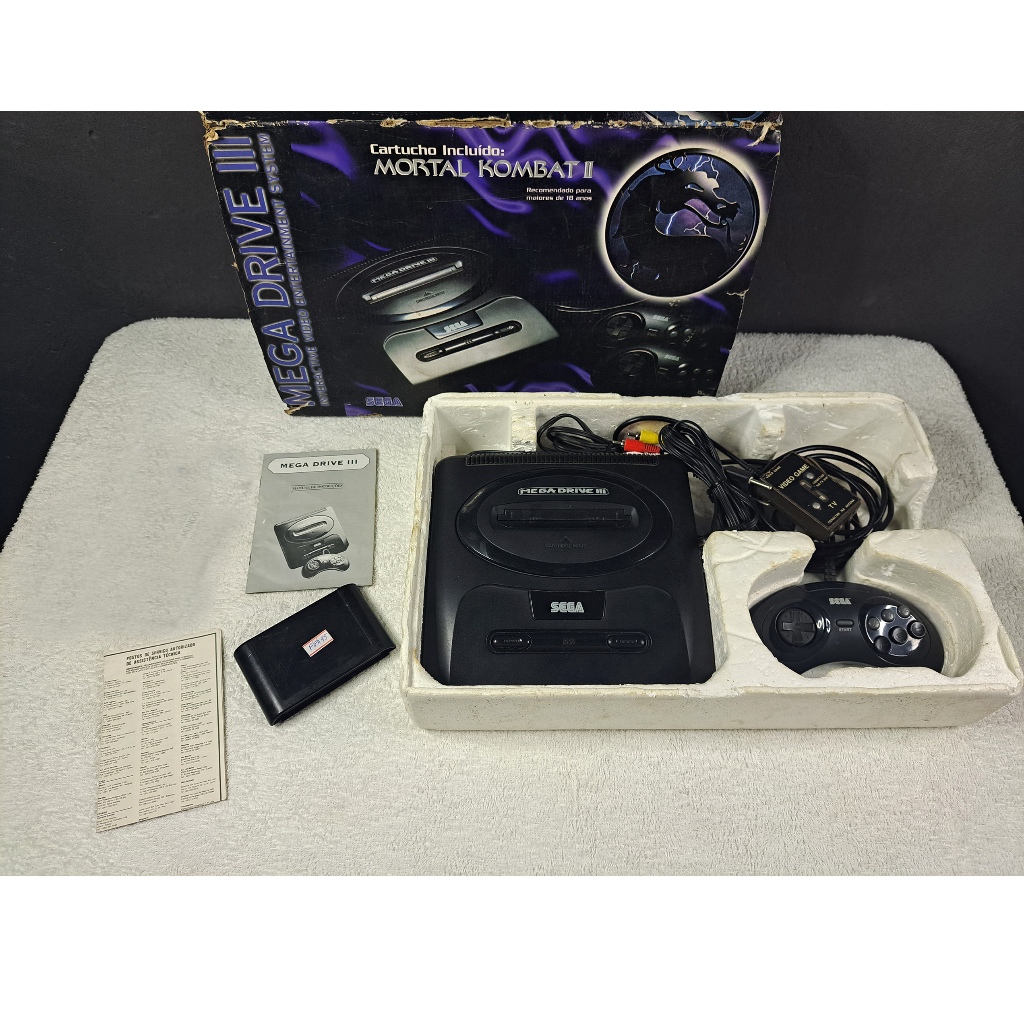 Console Mega Drive 3 Tectoy Completo - versão Mortal Kombat 2 Faço 410 ...