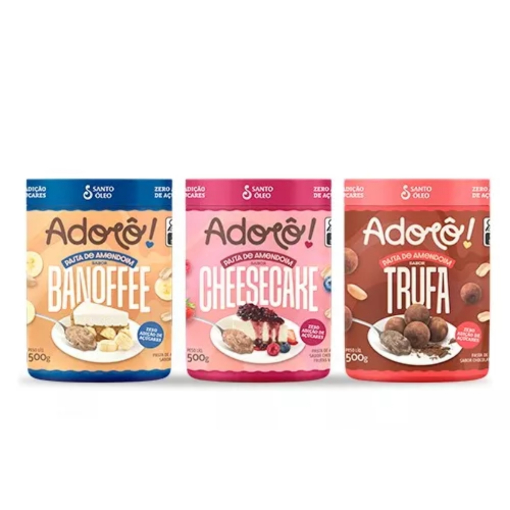 Pasta de Amendoim 500g Sabores Adoro! Santo Oleo | Shopee Brasil